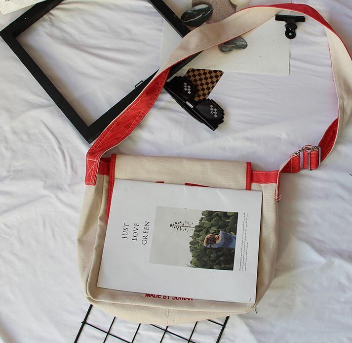 Chinese Retro Style Canvas Messenger Bag Crossbody Shoulder Bag for St